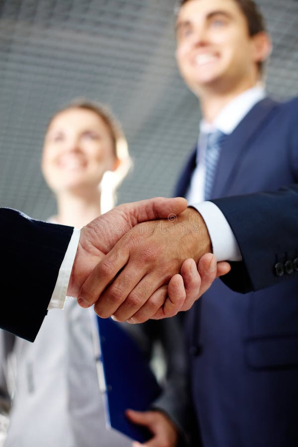 Handshake of Cooperation Customer and Salesman after Agreement, Stock ...