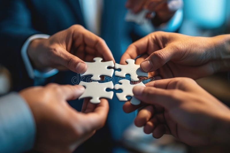 Hands Connecting Puzzle Pieces in Symbol of Partnership and Teamwork ...