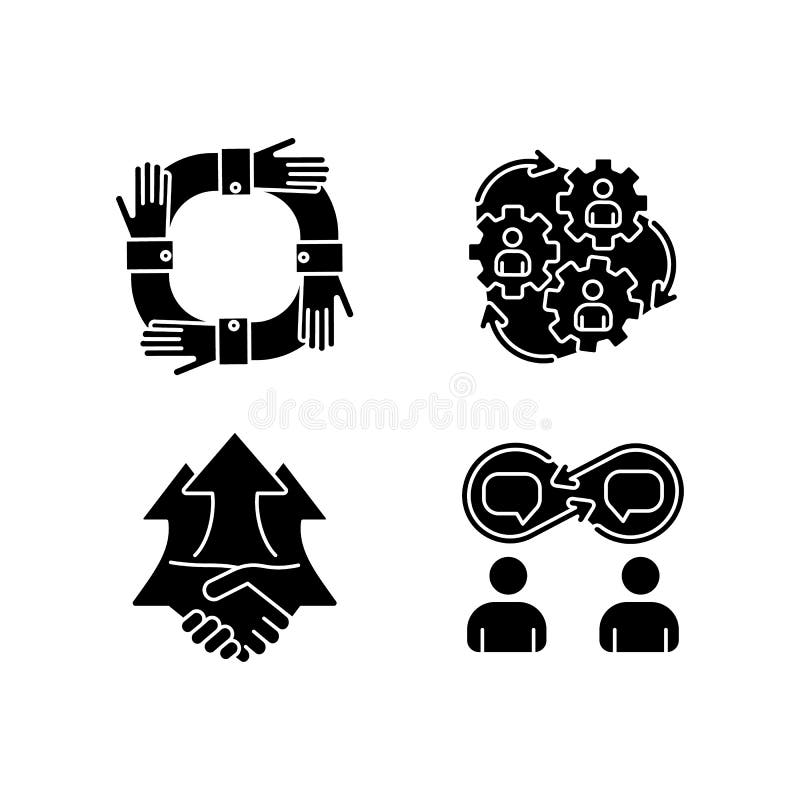 Operating Synergy Black Glyph Icon Stock Vector - Illustration of ...