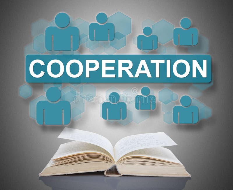 Cooperation Concept Above a Book Stock Image - Image of group, people ...