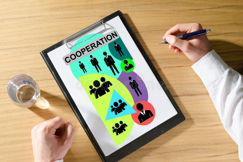 Cooperation Concept on a Desk Stock Photo - Image of collaboration ...