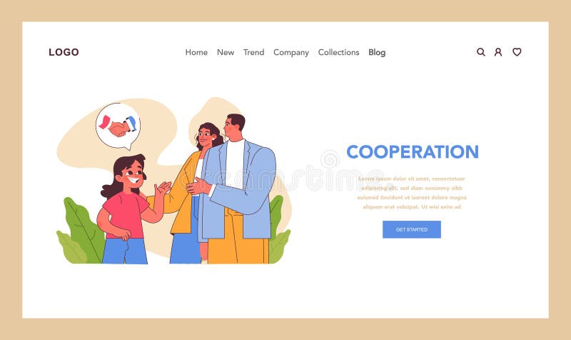 Cooperation Concept. Flat Vector Illustratio Stock Vector ...