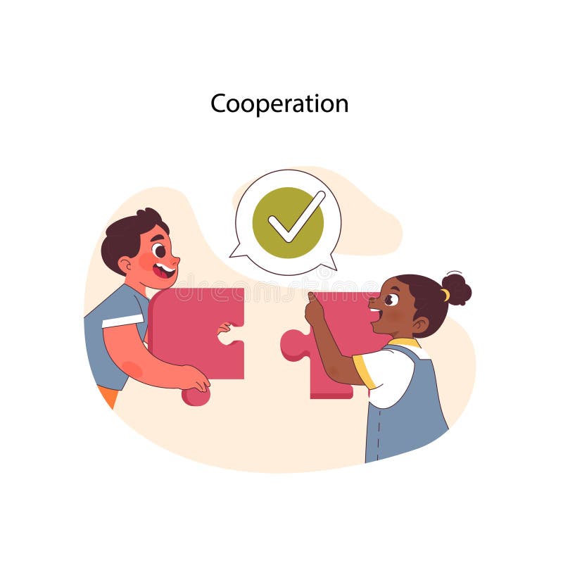 Cooperation Concept. Flat Vector Illustration Stock Vector ...