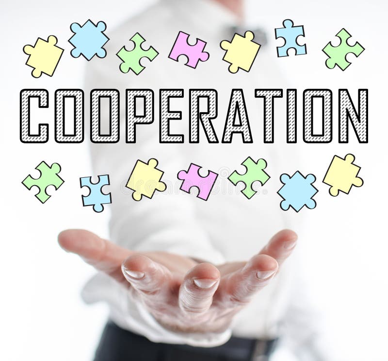 Cooperation Concept Levitating Above a Hand Stock Photo - Image of ...