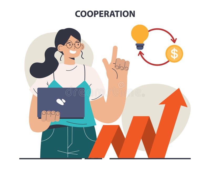 Cooperation Concept Set. Collaboration and Teamwork Stock Vector ...