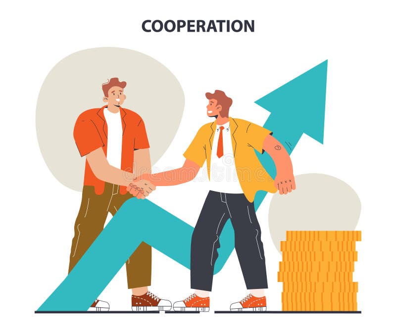 Cooperation Concept Set. Collaboration and Teamwork Stock Vector ...