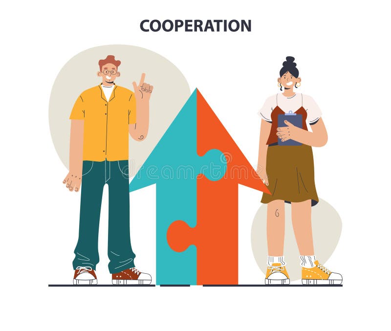 Cooperation Concept Set. Collaboration and Teamwork Stock Vector ...