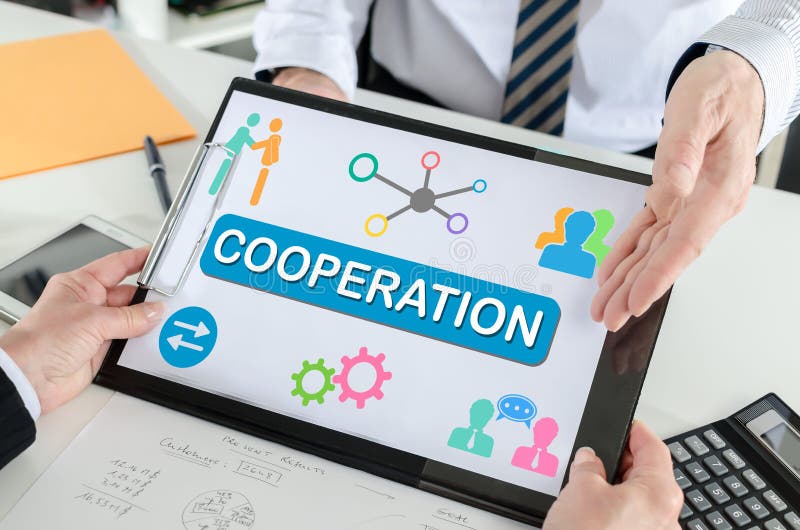 Cooperation Concept on a Clipboard Stock Image - Image of clipboard ...