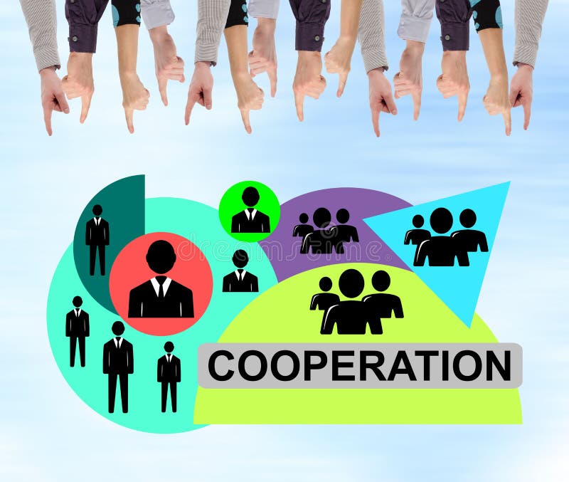 Cooperation Concept on a Wall Stock Illustration - Illustration of ...