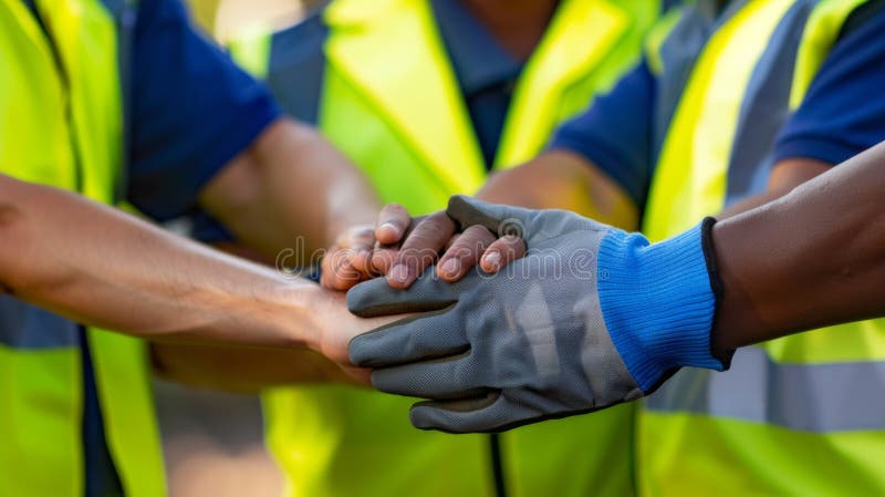 The Cooperation of Construction Workers.AI Generated Image Stock Image ...