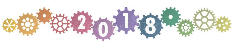 Cooperation Gears for New Year 2018 Stock Vector - Illustration of ...