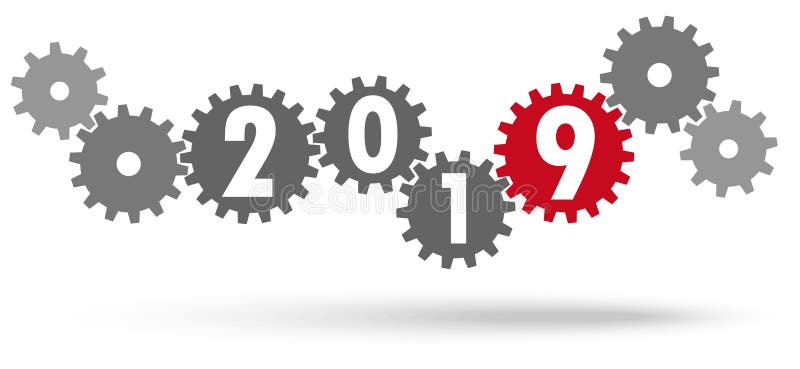 Cooperation Gears for New Year 2019 Stock Vector - Illustration of ...