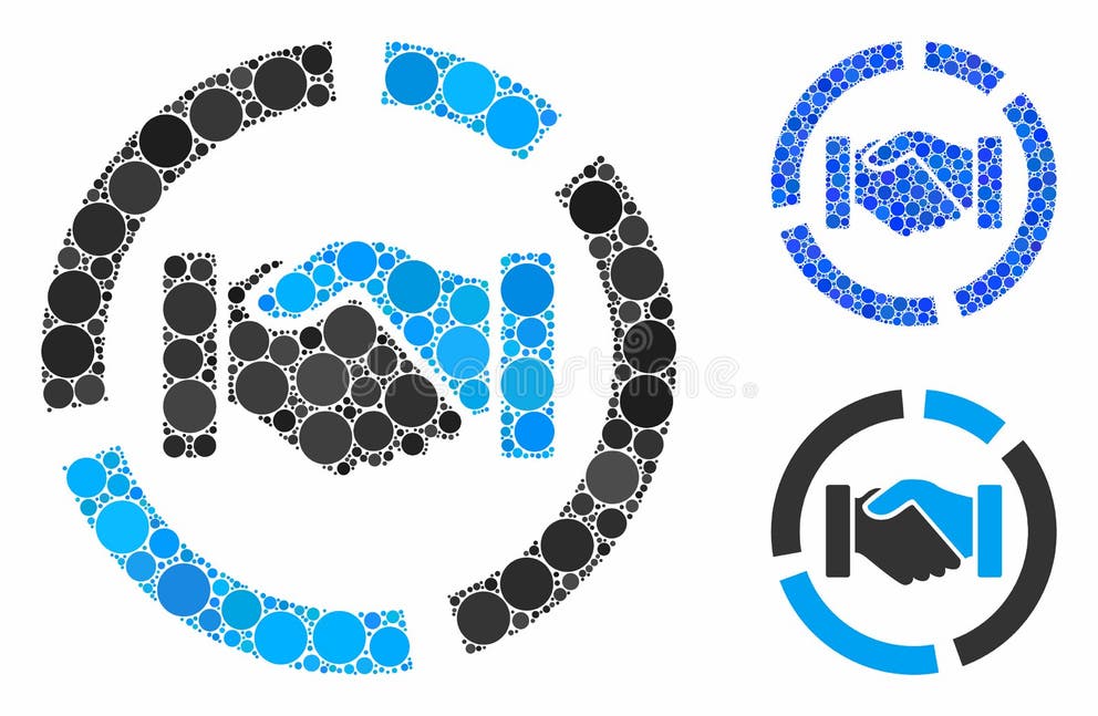 Cooperation Handshake Diagram Composition Icon of Circle Dots Stock ...