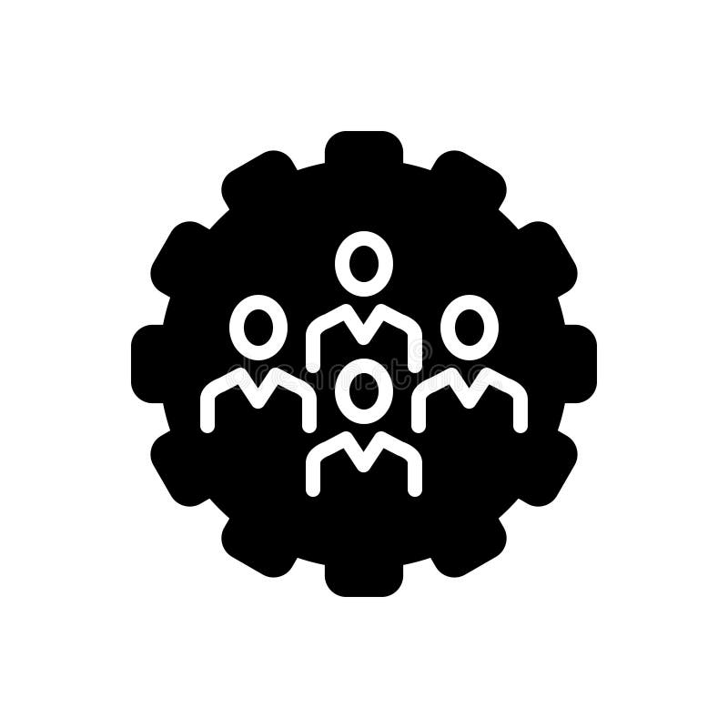 Black Solid Icon for Cooperation, Operation and Teamwork Stock Vector ...