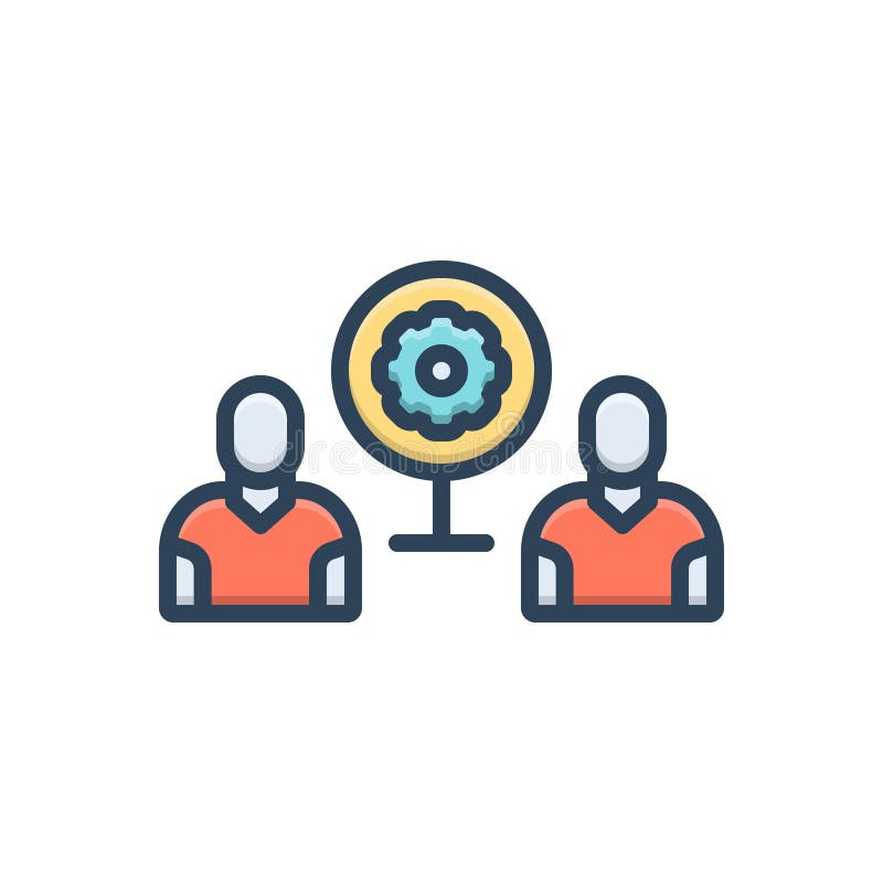 Color Illustration Icon for Cooperation, Collaborate and Conjunction ...