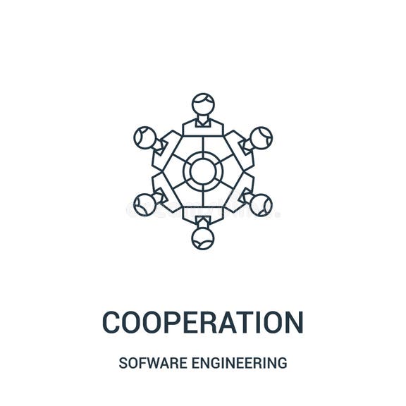 Cooperation Icon Vector from Sofware Engineering Video Gaming Collection. Thin Line Cooperation ...