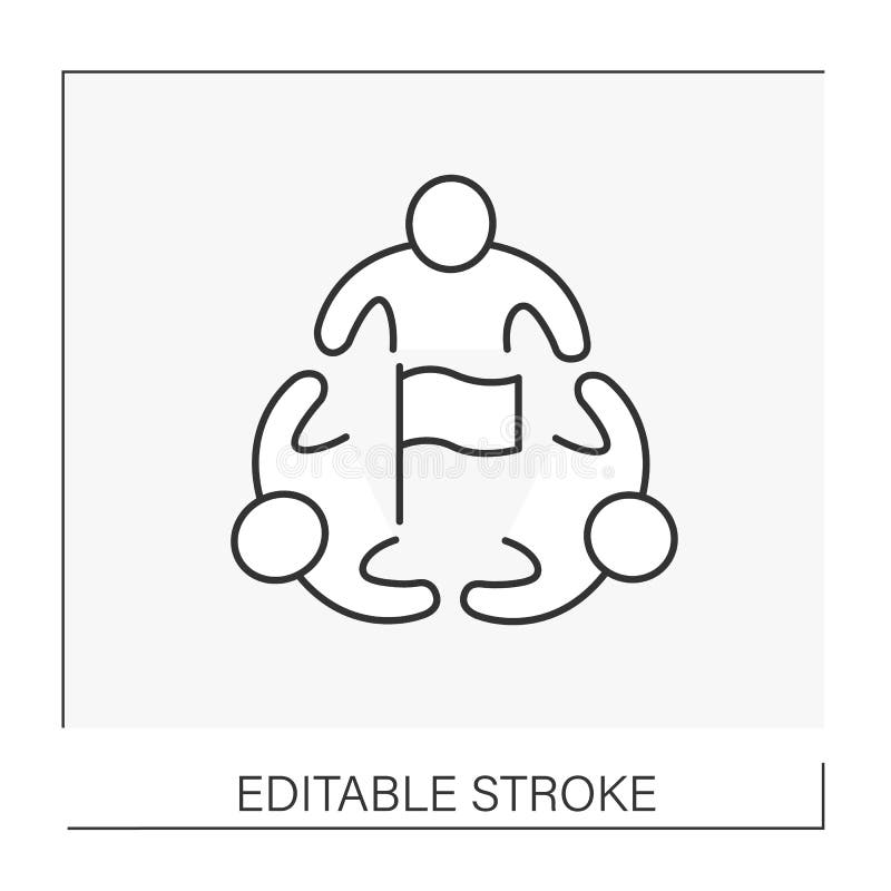 Cooperation line icon stock vector. Illustration of group - 245242932