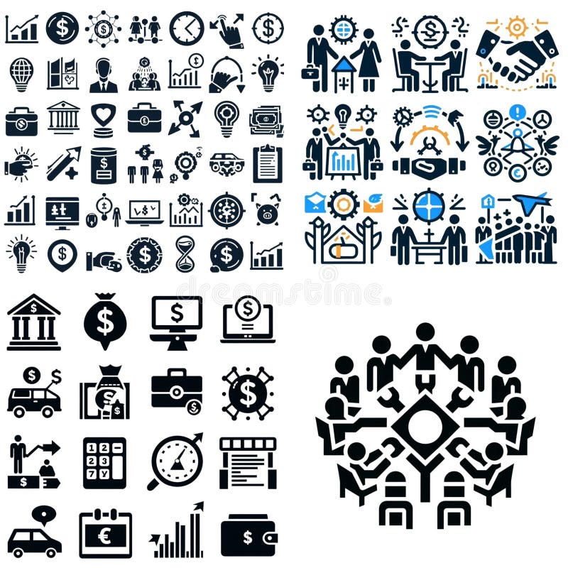 Pictograms Business and Finance Stock Illustration - Illustration of ...