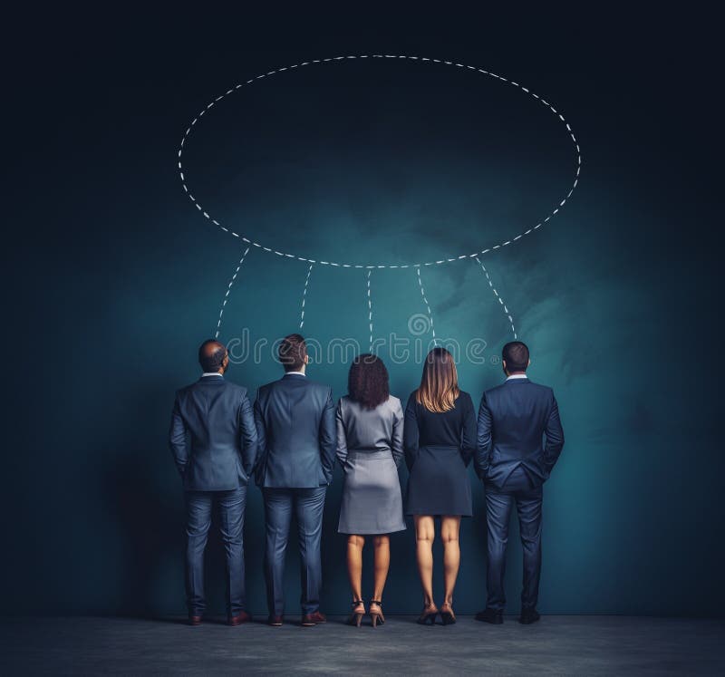 Cooperation Team Group of Office Workers. Copy Space. Stock ...