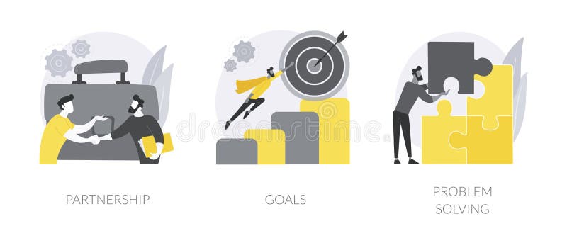 Cooperation and Teamwork Abstract Concept Vector Illustrations. Stock ...