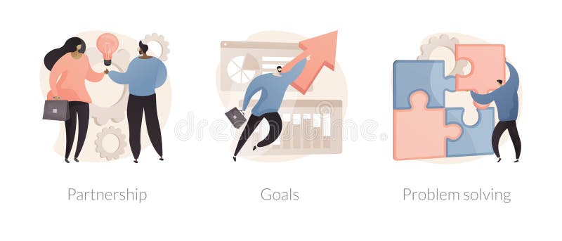 Cooperation and Teamwork Abstract Concept Vector Illustrations. Stock ...