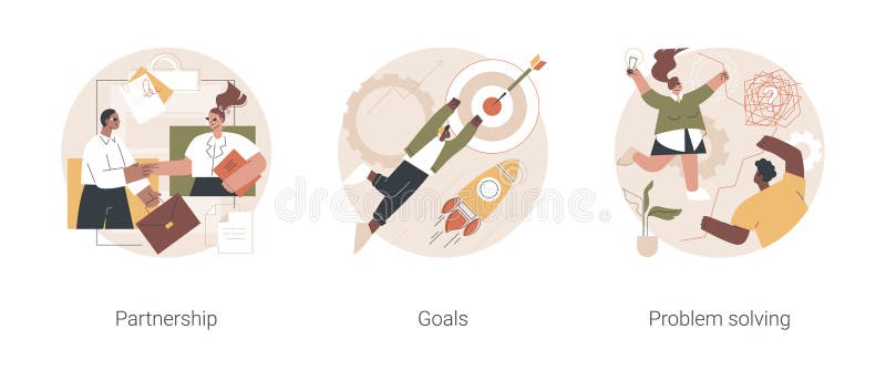 Cooperation and Teamwork Abstract Concept Vector Illustrations. Stock ...