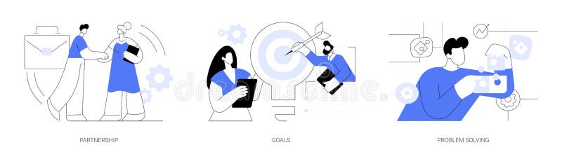 Cooperation and Teamwork Abstract Concept Vector Illustrations. Stock ...
