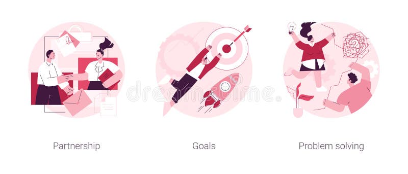 Cooperation and Teamwork Abstract Concept Vector Illustrations. Stock ...