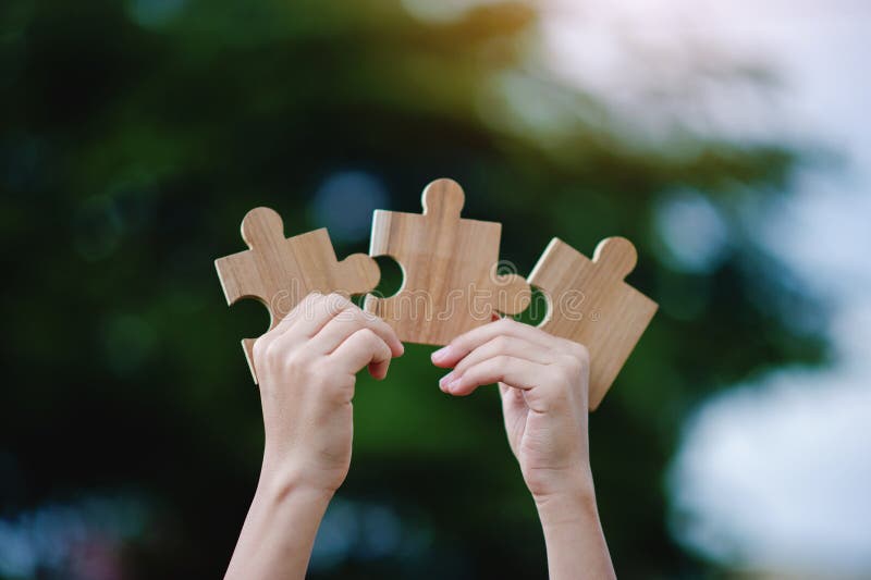 Cooperation and Teamwork, Connection, Wooden Materials and Creativity ...