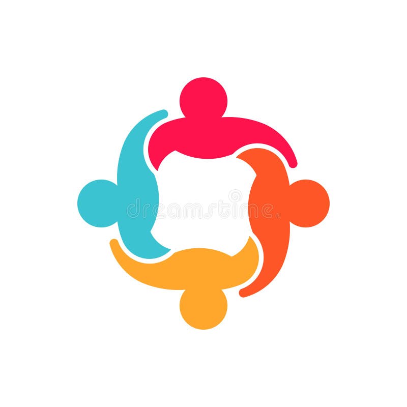 Cooperation Teamwork People Group Logo Design Stock Vector ...