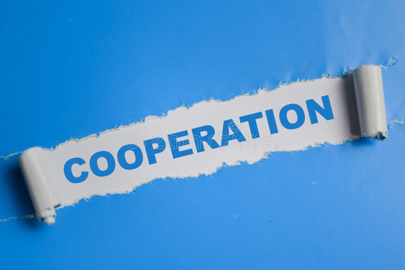 Cooperation Text Written in Torn Paper Stock Image - Image of design ...
