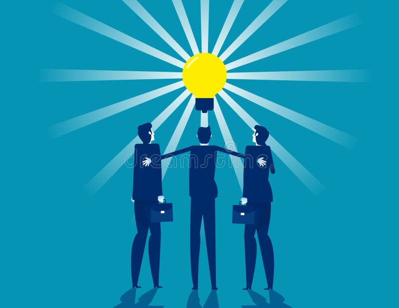 Cooperation To Create New Things Make the Light Bulb Brighter Stock ...