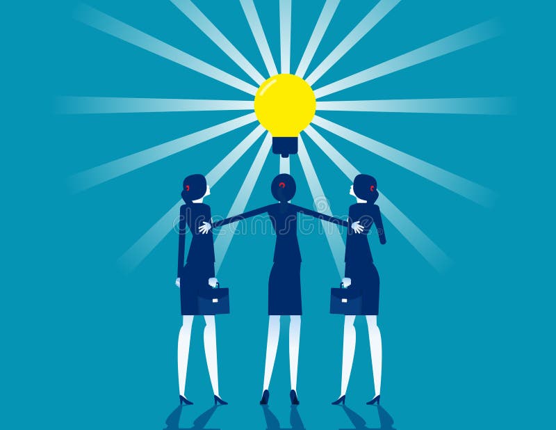 Cooperation To Create New Things Make the Light Bulb Brighter Stock ...