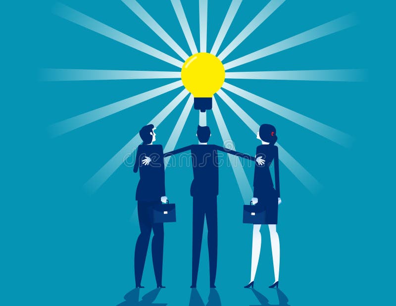 Cooperation To Create New Things Make the Light Bulb Brighter Stock ...