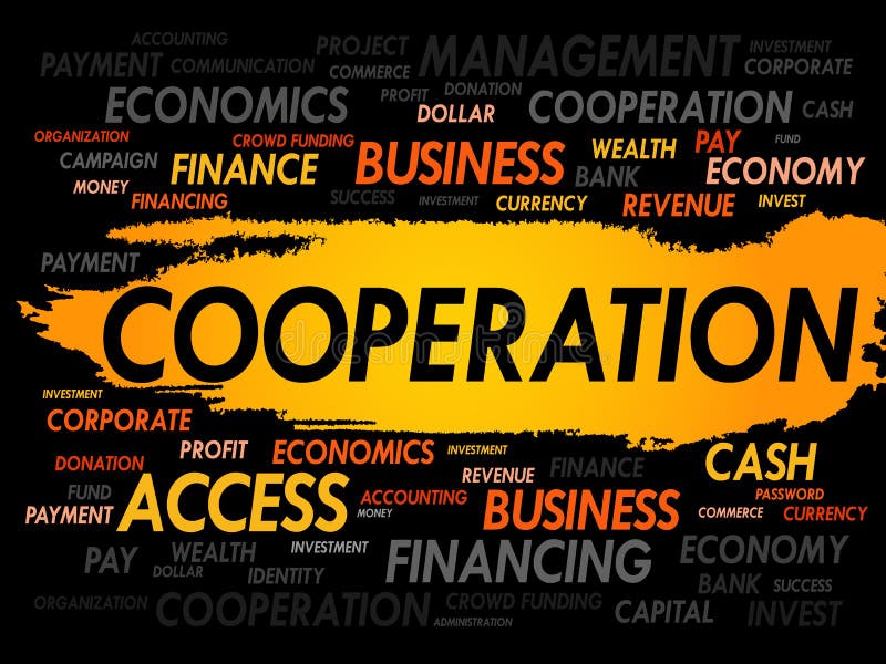 COOPERATION Word Cloud, Business and Education Concept Stock ...
