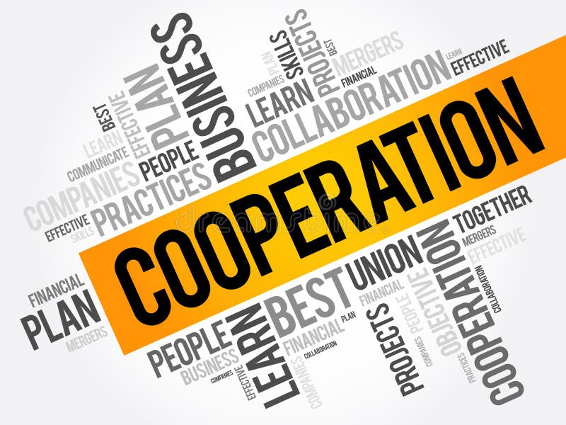 COOPERATION Word Cloud, Business and Education Concept Stock ...