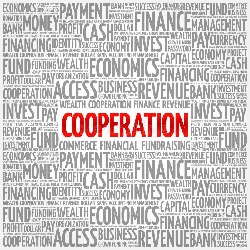 COOPERATION Word Cloud, Business and Education Concept Stock ...