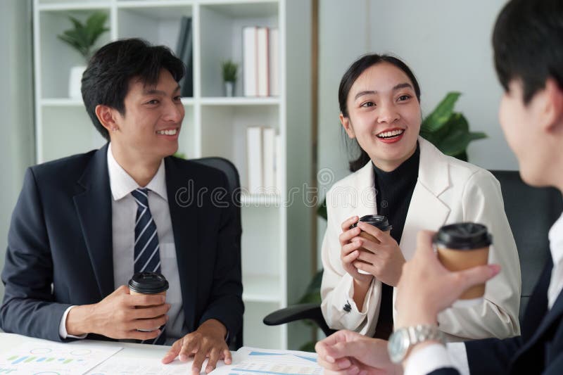 Cooperative Discussions and Connection. a Group of Young Professionals ...
