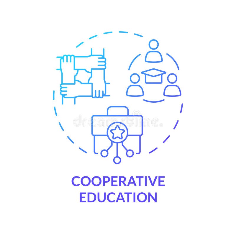 Cooperative Education Blue Gradient Concept Icon Stock Vector ...