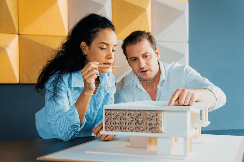 Cooperative Skilled Engineer Team Discussion about House Structure ...