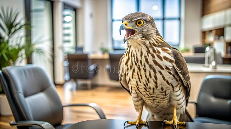 Coopers Hawk Bird Angry Office Stock Illustration - Illustration of ...