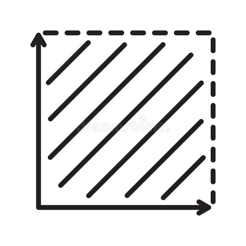 Coordinate Arrows Area. Vector Shaded Region. Diagonal Dashed Arrows ...
