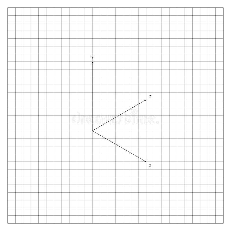 Coordinate Axes in Space on Notebook Sheet Stock Vector - Illustration ...