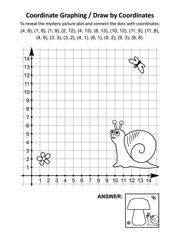 Coordinate Graphing, or Draw by Coordinates, Math Worksheet with Big ...