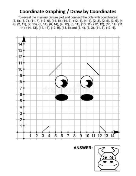 Coordinate Graphing, or Draw by Coordinates, Math Worksheet with Cute ...