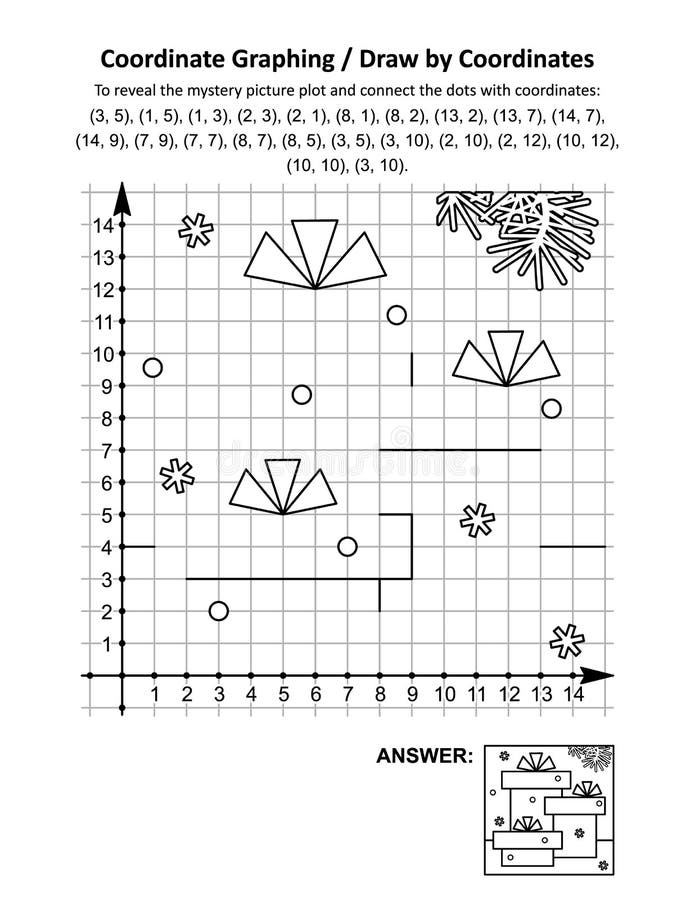 Coordinate Graphing, or Draw by Coordinates, Math Worksheet with Gift ...