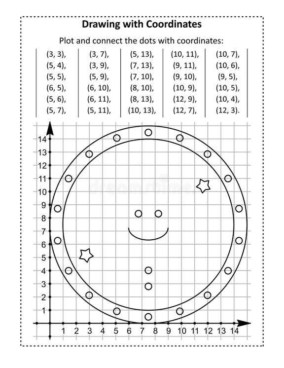 Coordinate Graphing, or Drawing by Coordinates, Math Worksheet with ...