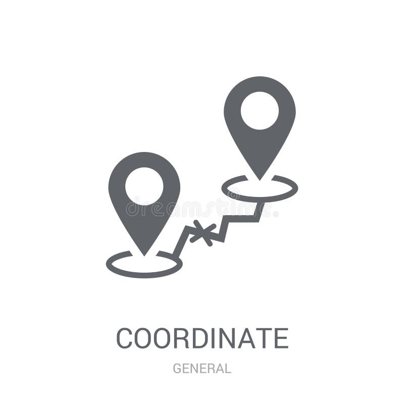 Coordinate Icon. Trendy Flat Vector Coordinate Icon on White Background ...