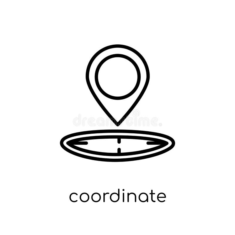 Coordinate Icon. Trendy Modern Flat Linear Vector Coordinate Icon on ...