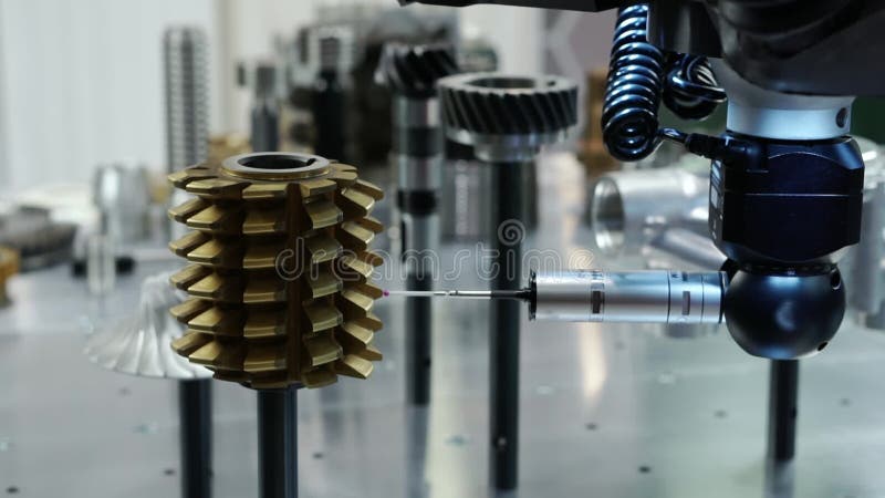 Coordinate Measuring Machine Measures Complex Parts. Stock Footage ...